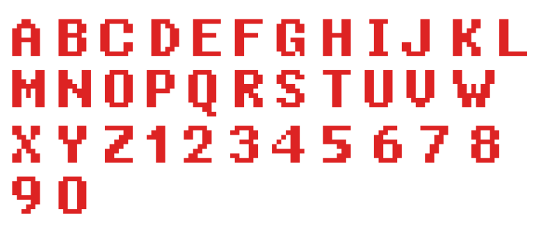 Lettres majuscules et chiffres - Grille gratuite de point de croix